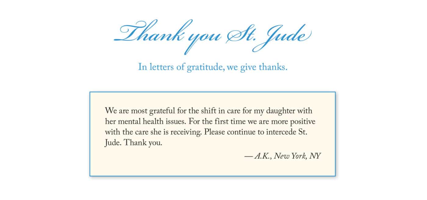 Letters of Gratitude | The National Shrine of Saint Jude